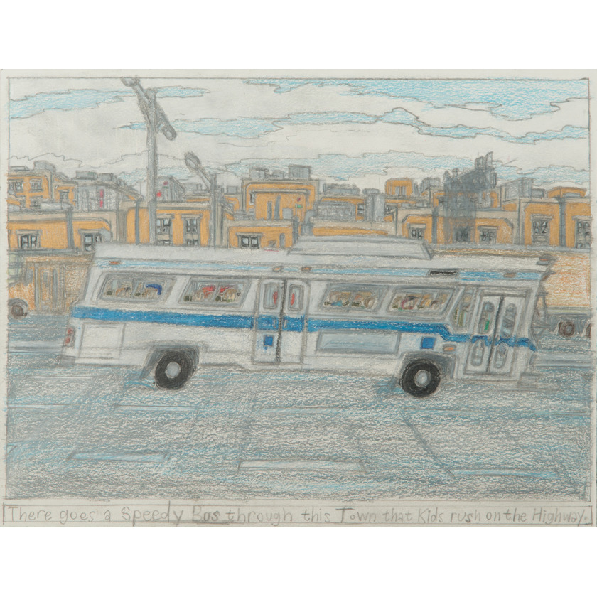 There Goes a Speedy Bus Through This Town that Kids Rush on the Highway ...